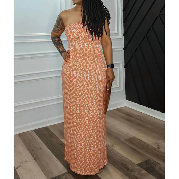 Rachel Kate | Dresses | New Rachel Kate Printed Strapless Maxi Dress In ...